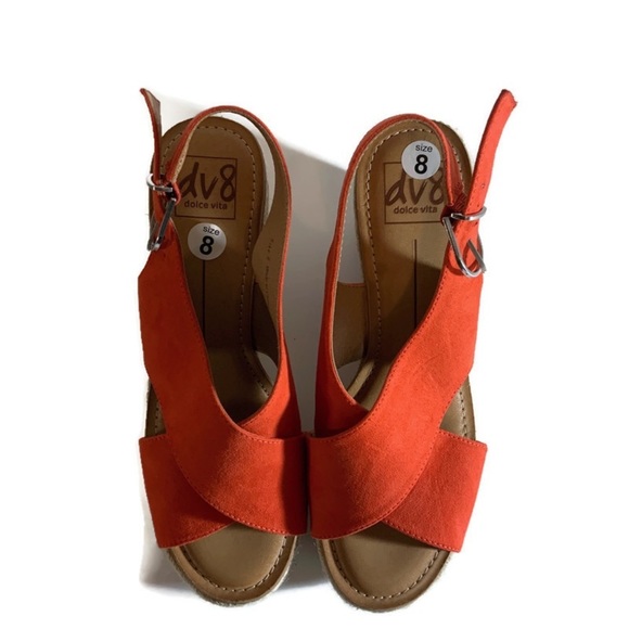 Dolce Vita | Shoes | Dv8 Dolce Vita Orange Tan Size 8 Wedge Sandals ...